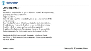 Listas dinámicas y programación de objetos en java | PDF