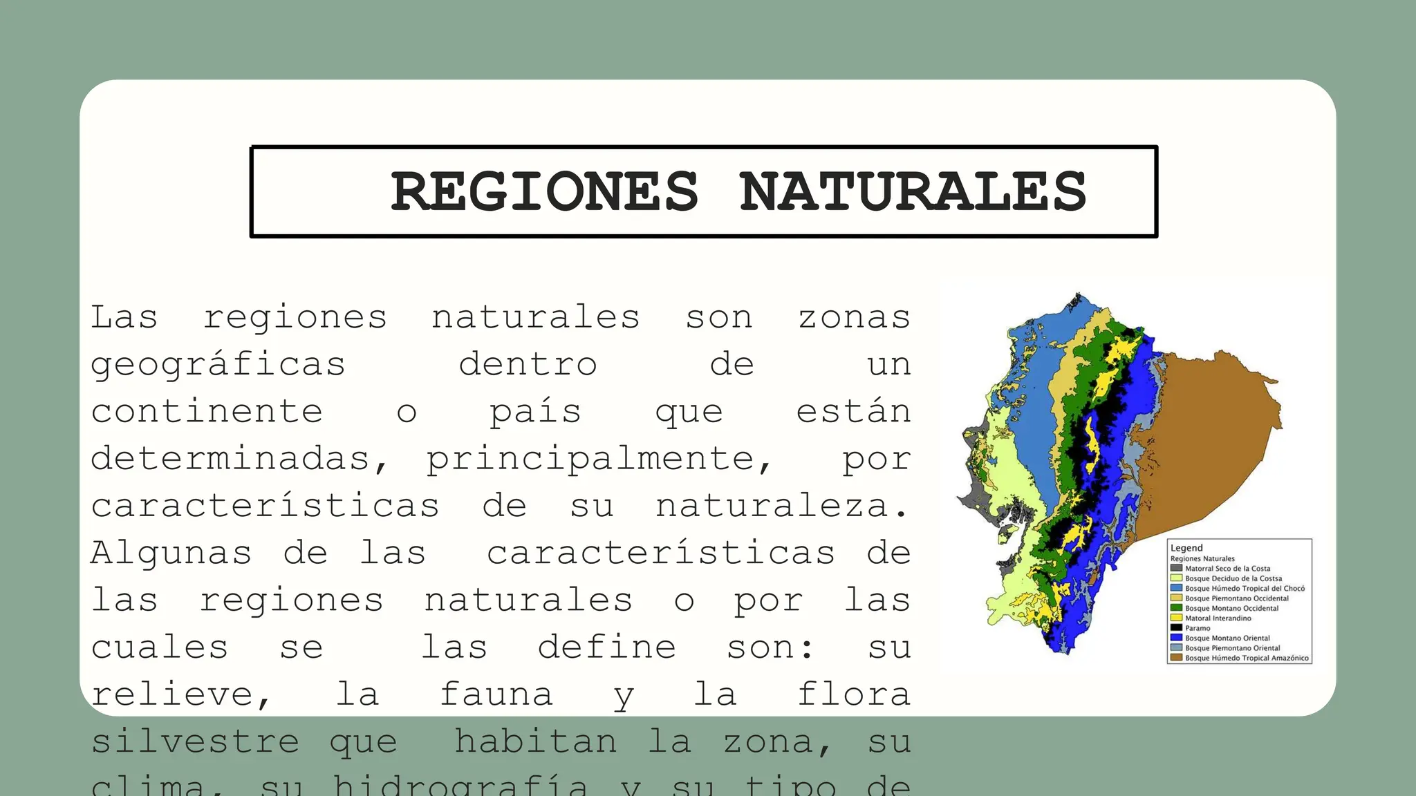 REGIONES NATURALES DEL ECUADOR TERRITORIALMENTE | PPTX