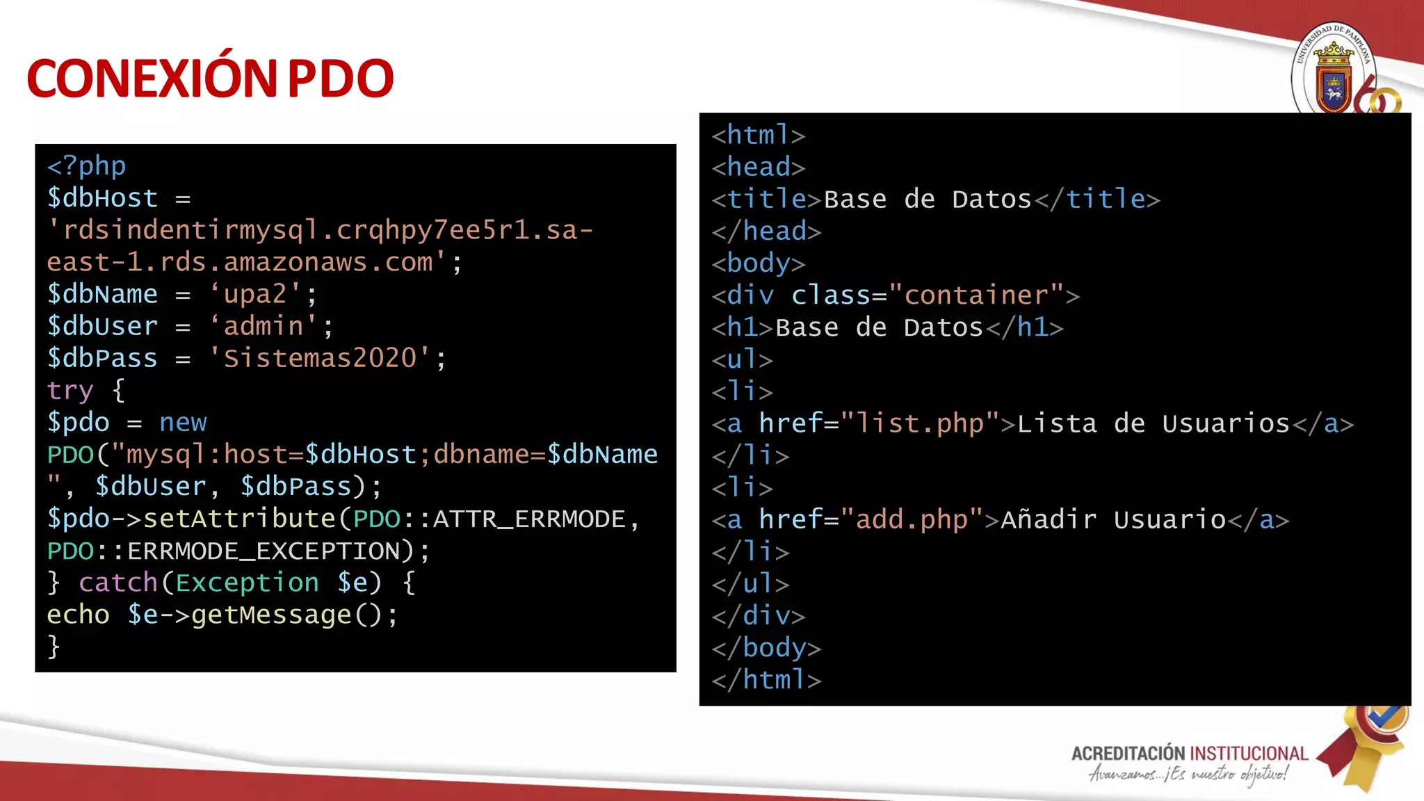 Clase 10 electiva profesional 3 aws rds php y mysql | PPT