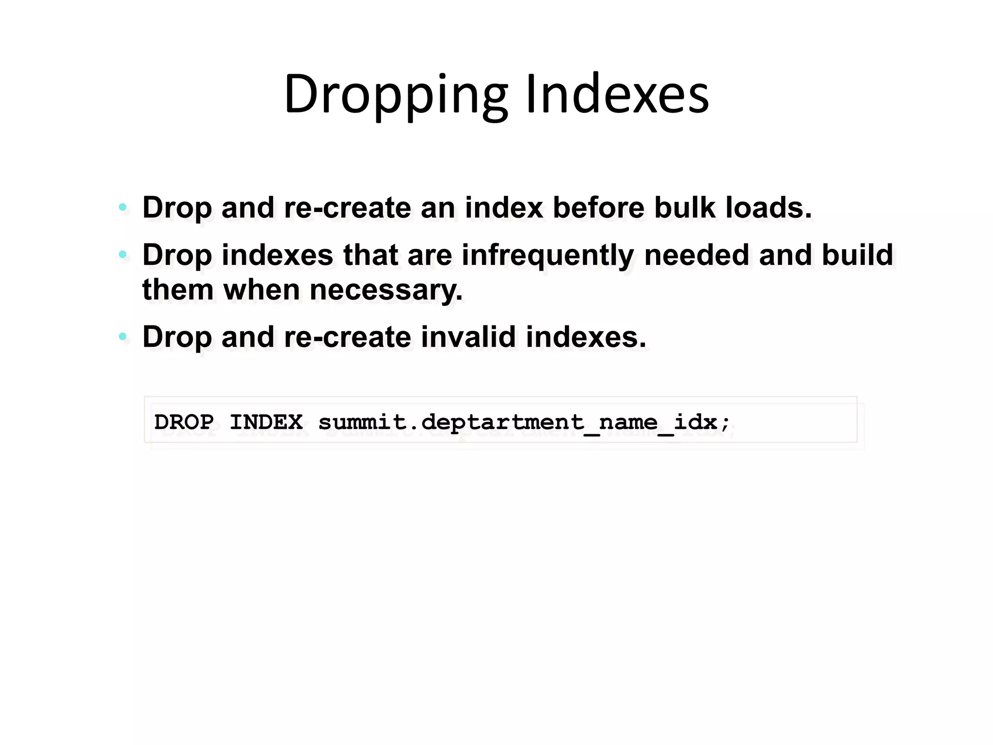 Clase 12 manejo indices modificada | PPTX