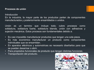 Clase 13 procesos básicos v uniones | PPTX