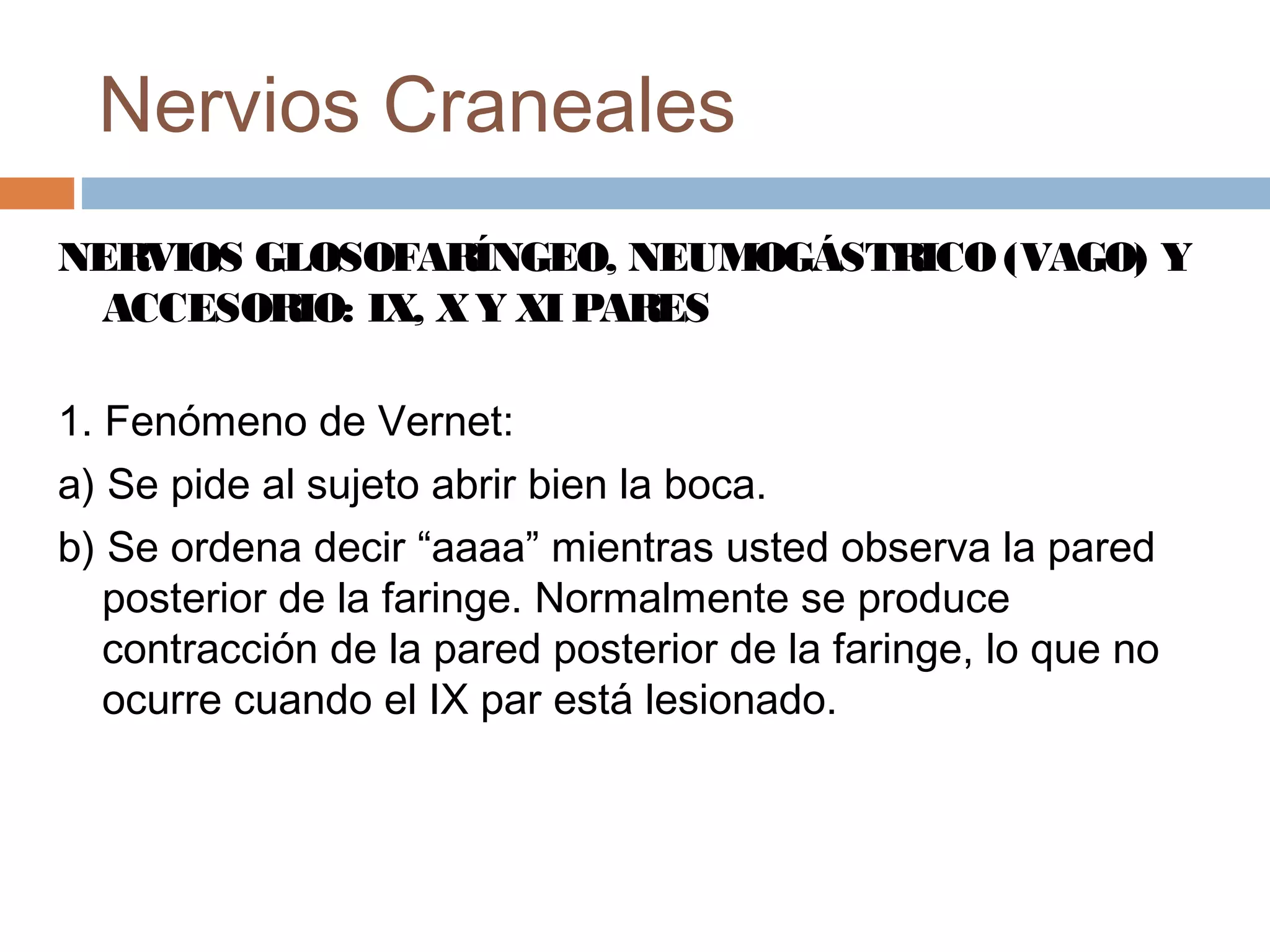 Clase 18 evaluacion pares craneales nervio facial | PPT