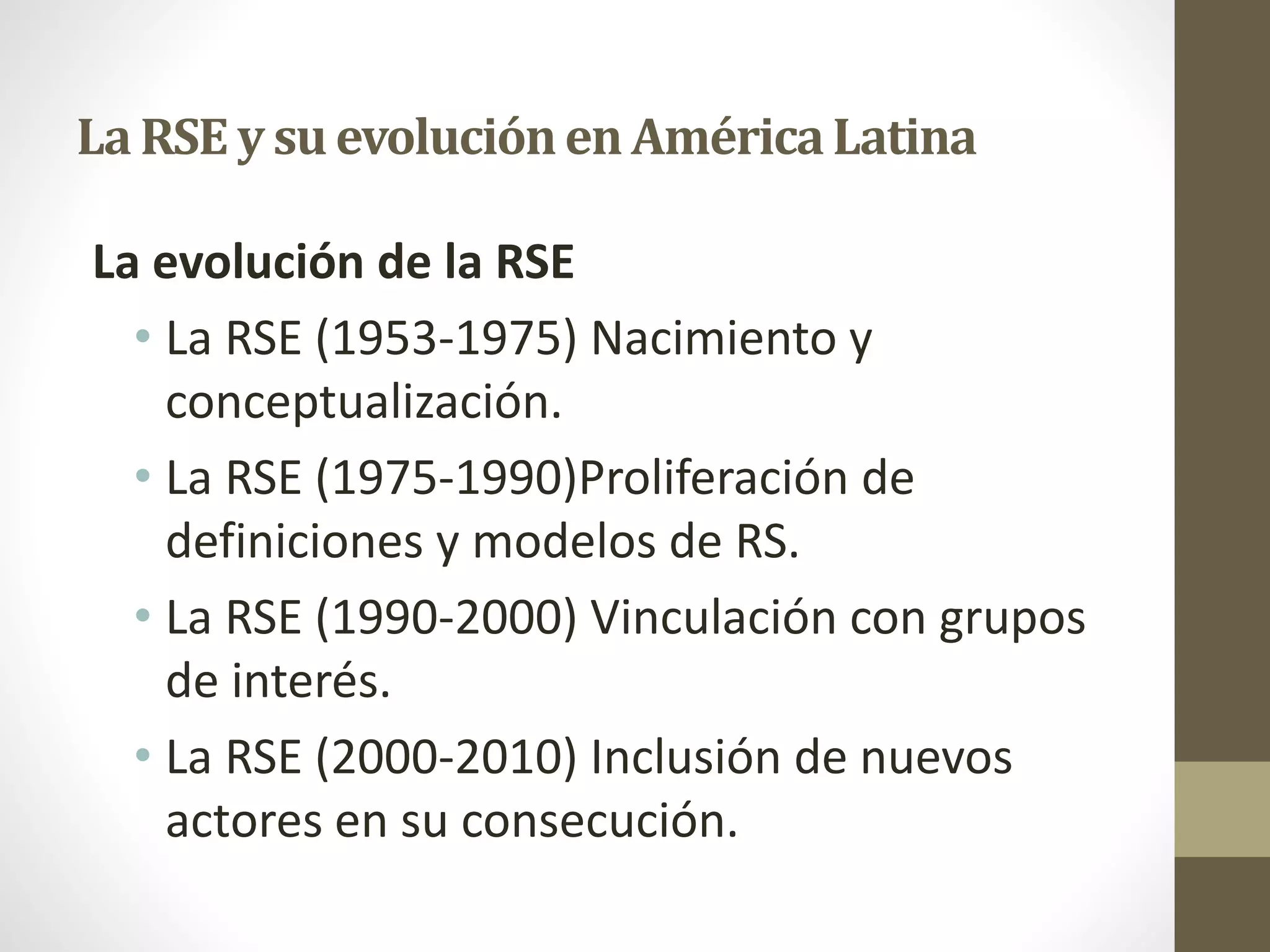 La RSE y su evolución en América Latina | PPTX