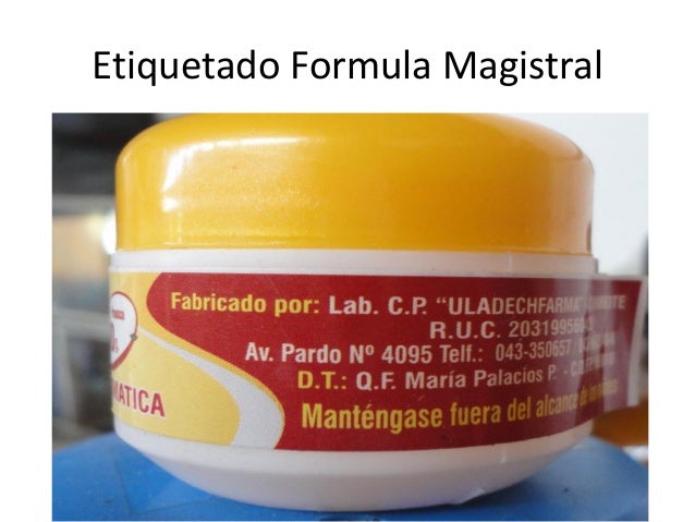 Clase 1 a etiquetado formula magistral