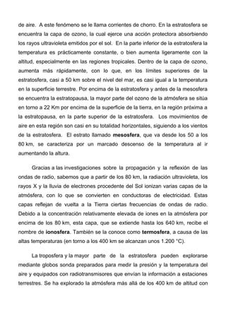 Clase 1 estructura y composición de la atmósfera terrestre | DOC