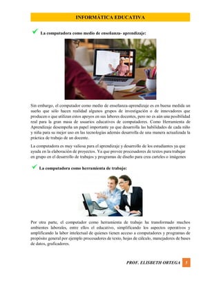 Clase # 1 introduccion a la informatica educativa | PDF