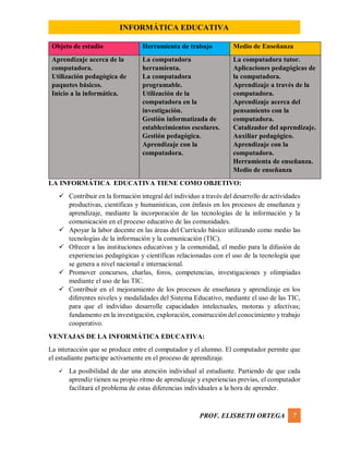 Clase # 1 introduccion a la informatica educativa | PDF