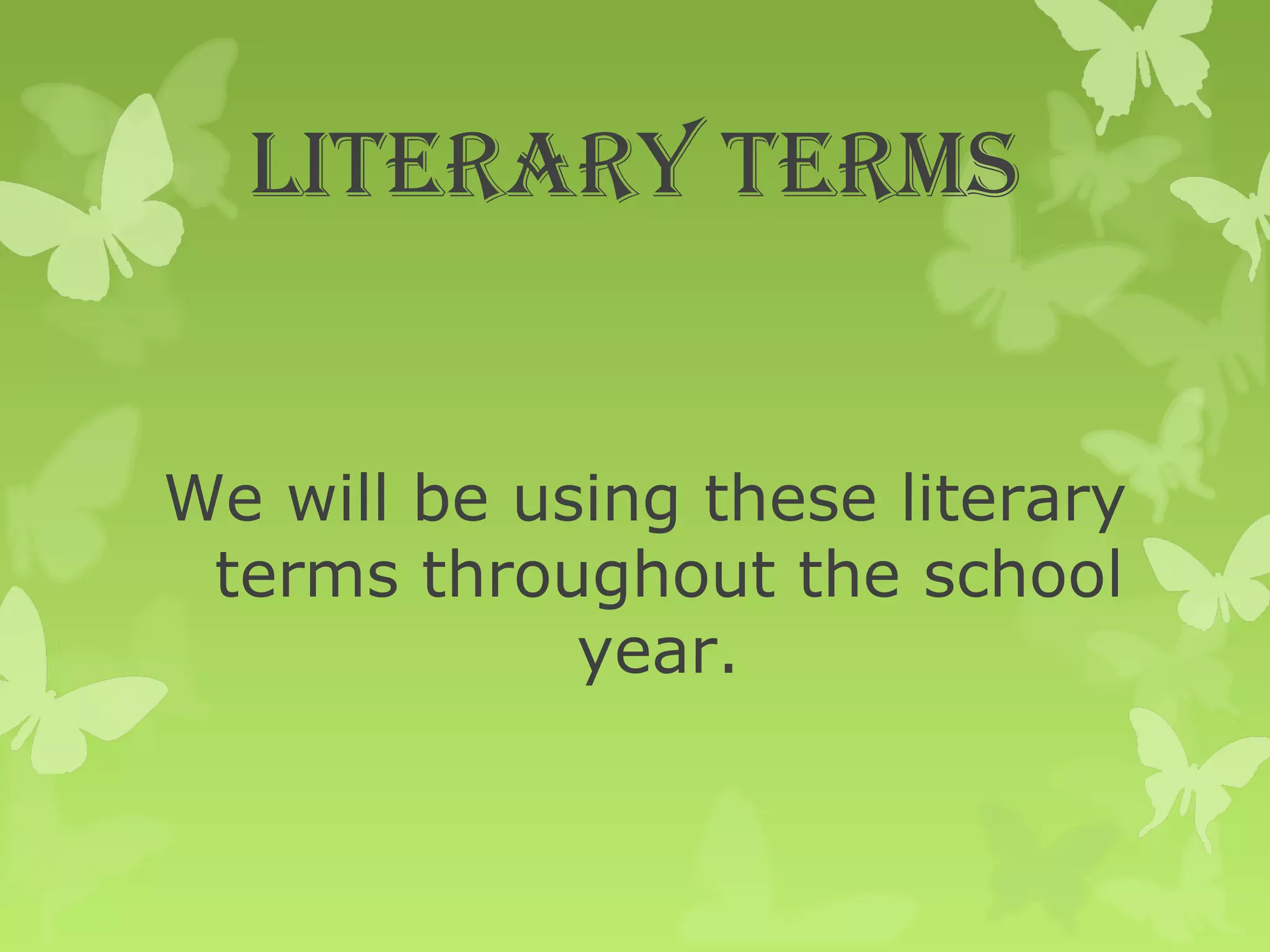 Clase 1 literary terms | PPT