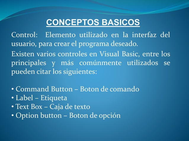 Programación en Visual Basic - Conceptos Básicos | PPT
