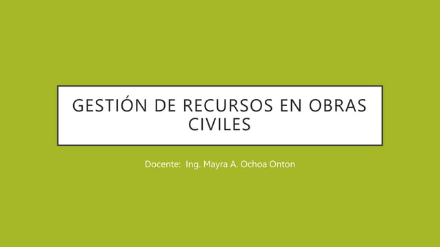 CLASE 1 PLANIFICACION EN LA GESTION DE RECURSOS | PPT