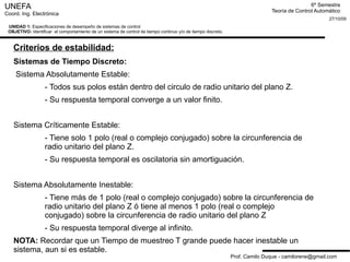 Clase 2 - Estabilidad - Plano S - Plano Z | ODP