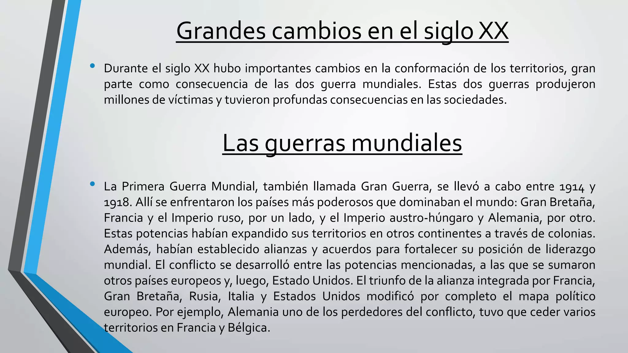 Mapas de un mundo cambiante | Grandes cambios en el siglo XX | PPTX