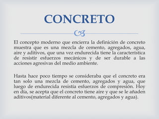 Clase 2. generalidades sobre el concreto | PDF