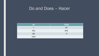 CLASE 2 - SIMPLE PRESENT trabajo de ingles | PPTX