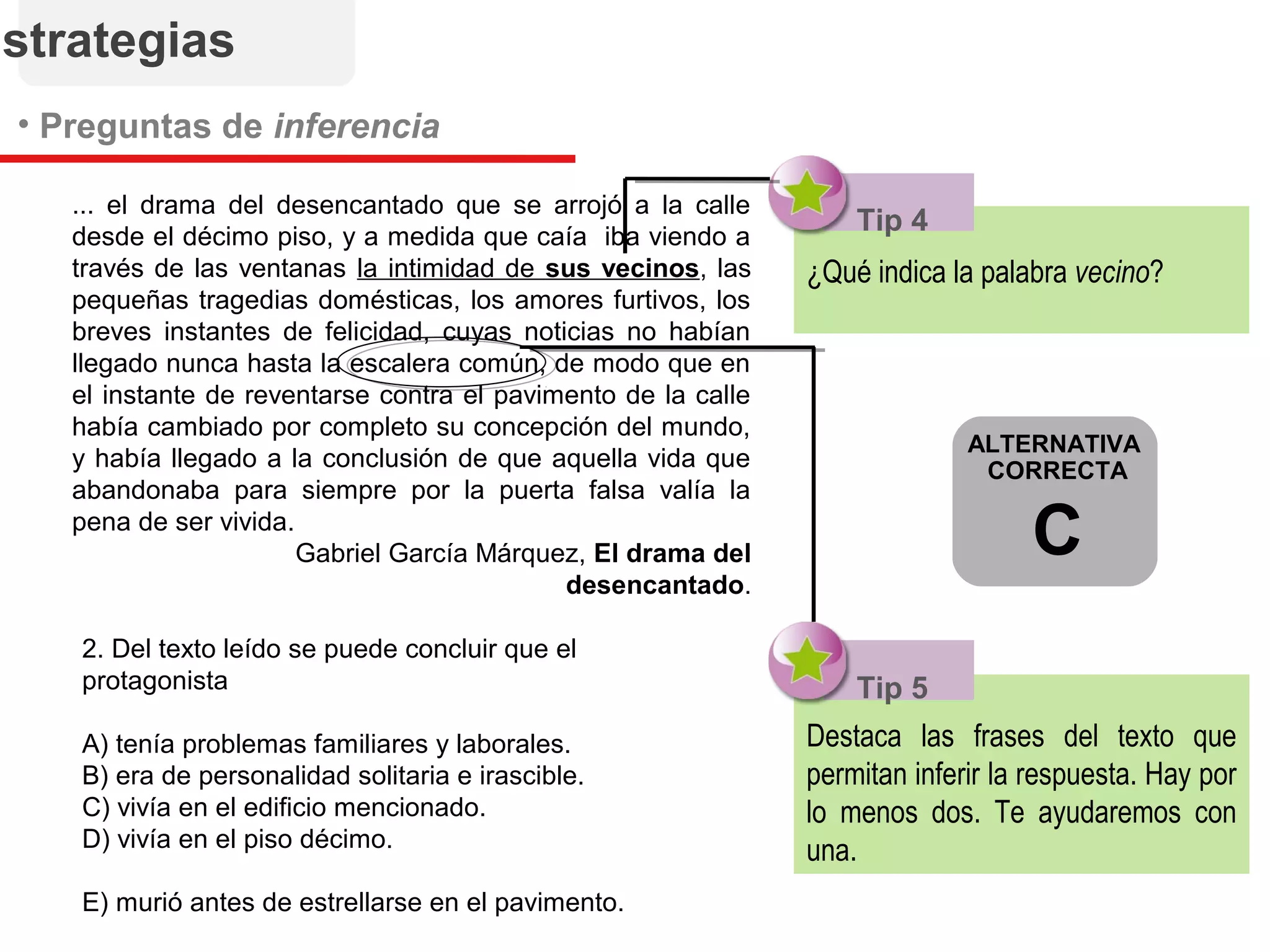 Clase 2 cl 72 tipos de preguntas en comprensión lectora | PPT
