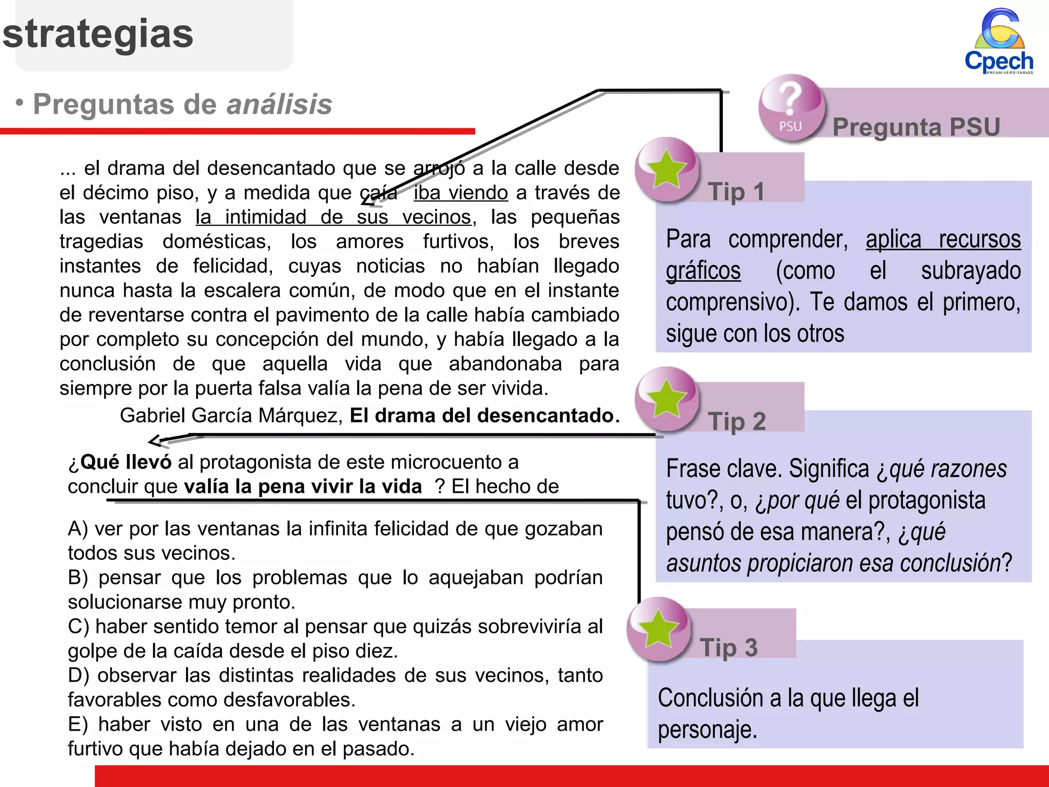 Clase 2 cl 72 tipos de preguntas en comprensión lectora | PPT
