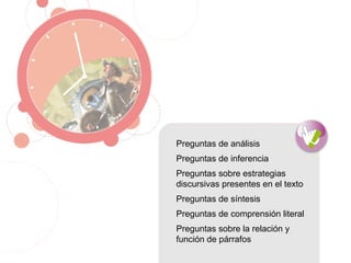 Clase 2 cl 72 tipos de preguntas en comprensión lectora | PPT