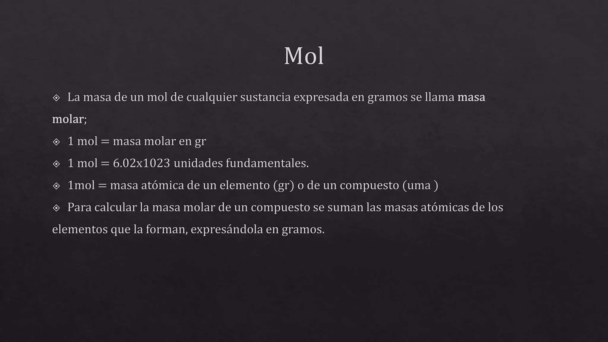Clase 2 masa atomico mol y numero de avogadros | PPT
