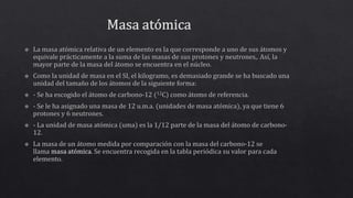 Clase 2 masa atomico mol y numero de avogadros | PPTX