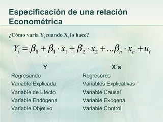 Econometría UFM/FCE: Clase 2, propiedades ols | PPT