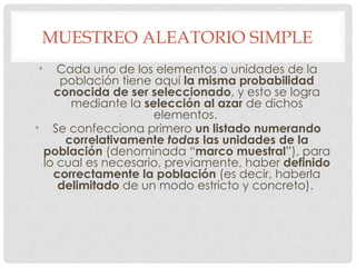 Muestreo aleatorio al azar. tipos de muestreos probabilisticos y no ...