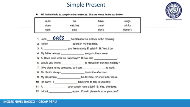 verb+ing - food - simple present.pptx