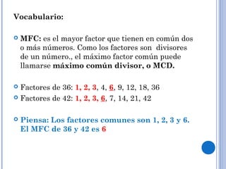 6º Matemática: Clase 3 Máximo Factor Común (MFC) y Mínimo común ...