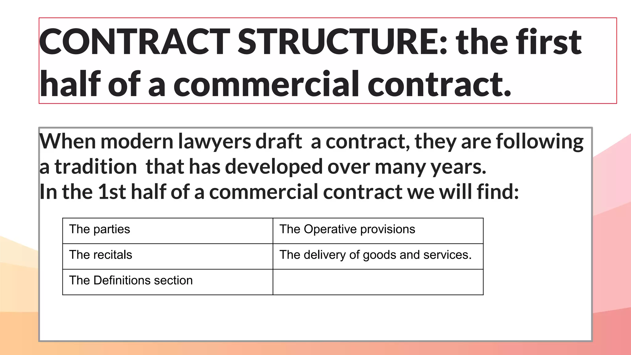Clase 3 style of a written contract. Tomas Mario Costanzo. | PPTX | Law