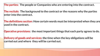 Clase 3 style of a written contract. Tomas Mario Costanzo. | PPTX | Law