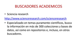 buscadores academicos de información | PDF