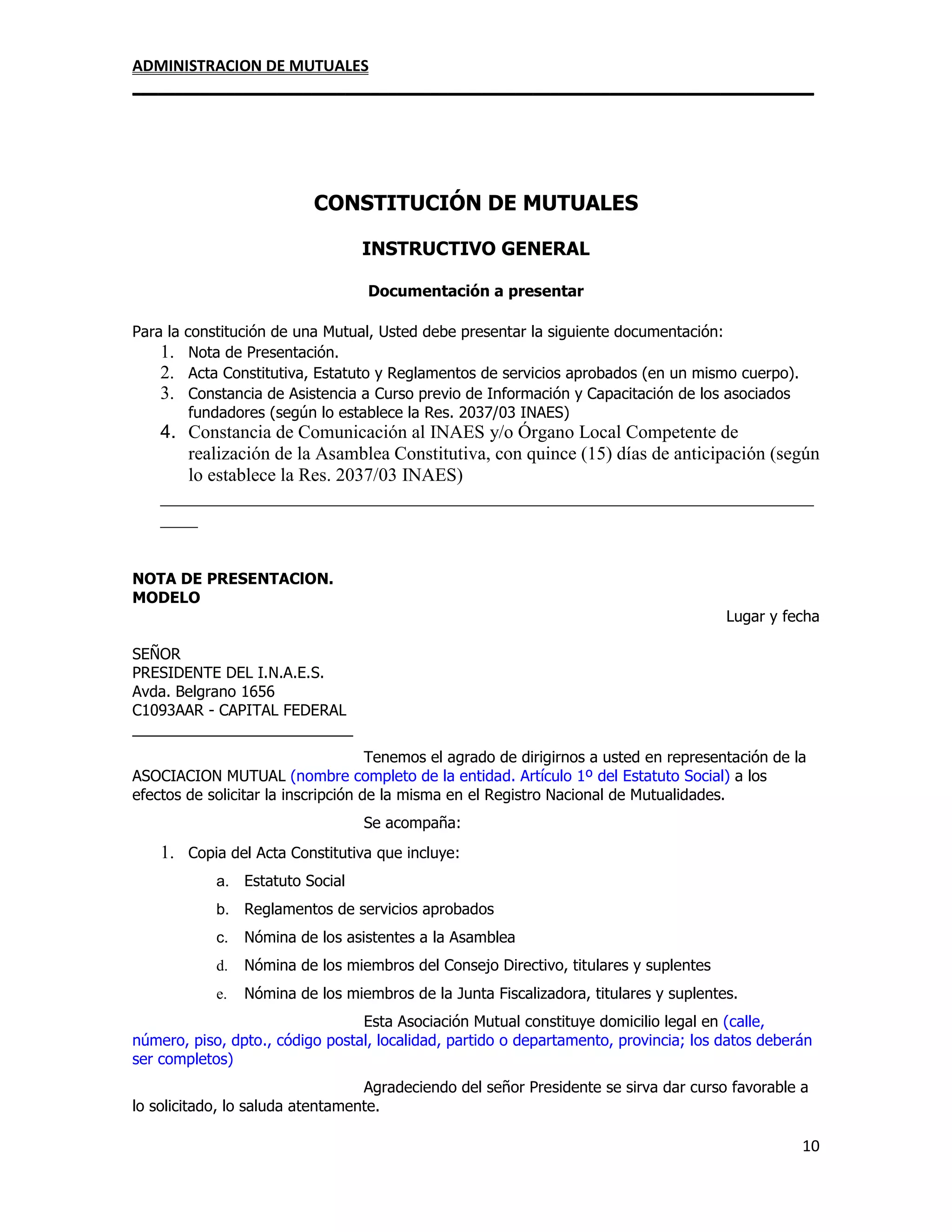 Clase 4 constitucion de mutuales | PDF