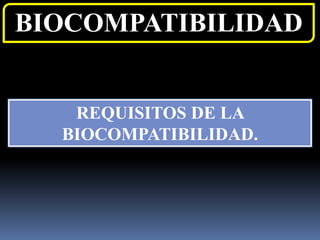 Clase 5 biocompatibilidad de los materiales dentales | PPTX