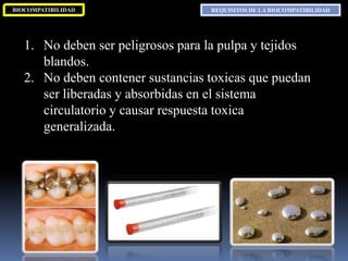 Clase 5 biocompatibilidad de los materiales dentales | PPTX