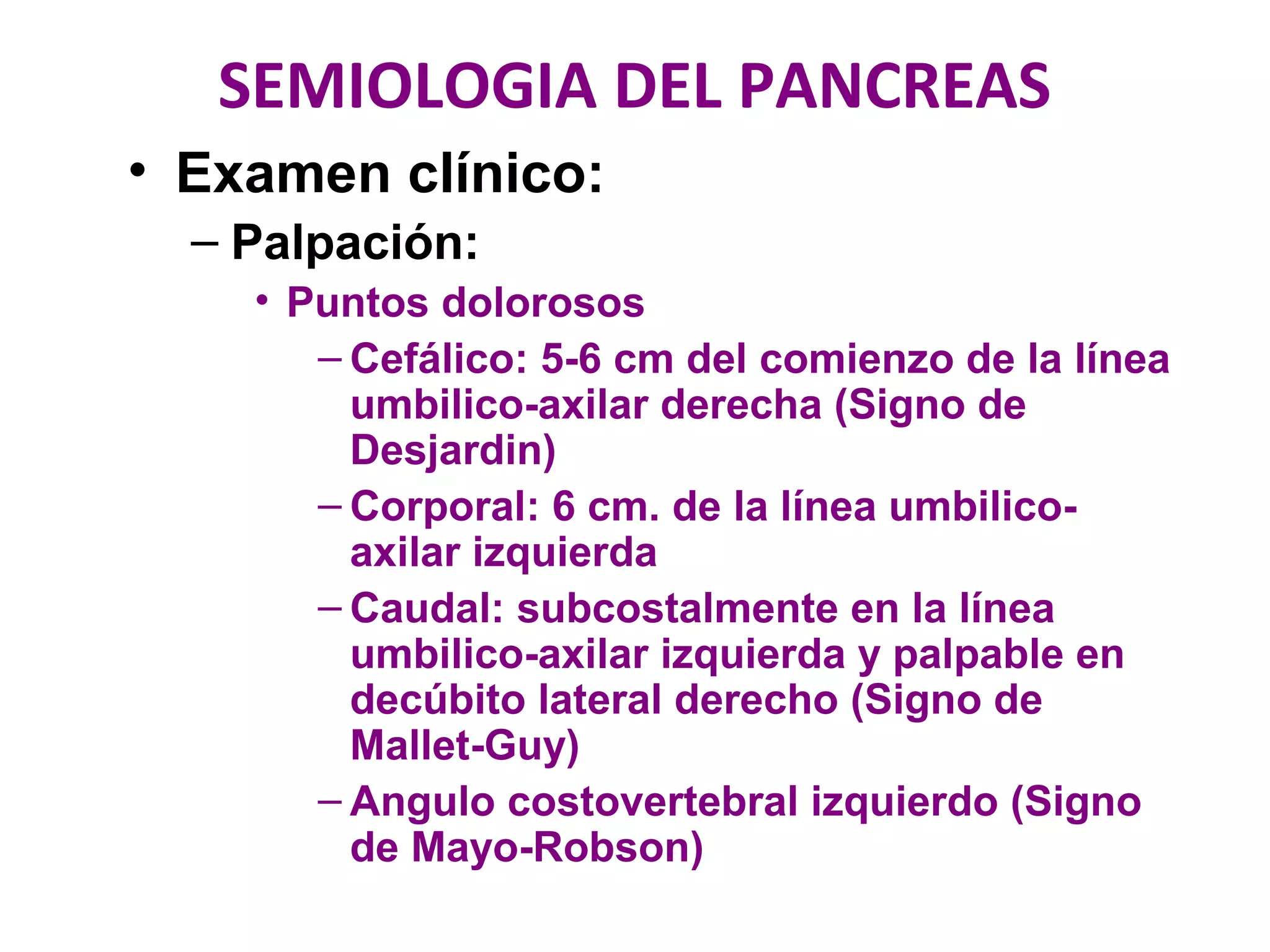 Clase 5 b semiologia de pancreas y vias biliares | PPT