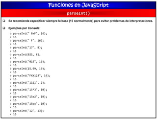 Clase 5 funciones en javaScript | PDF