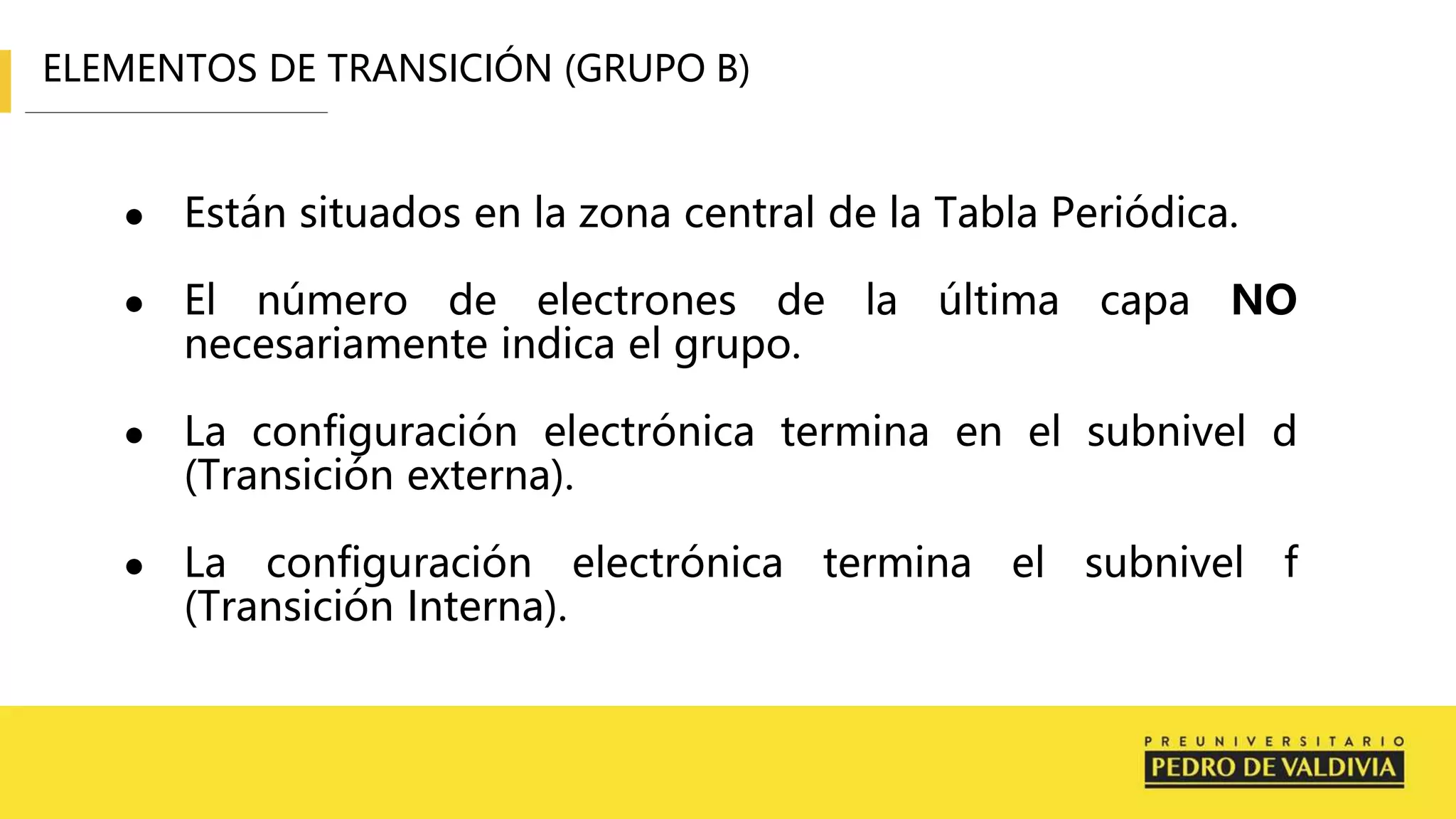 Clase 5 Semana 5 Tabla Periódica (Elementos representativos y de ...