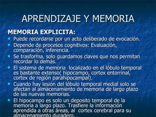 Lenguaje, Aprendizaje y Memoria | PPT