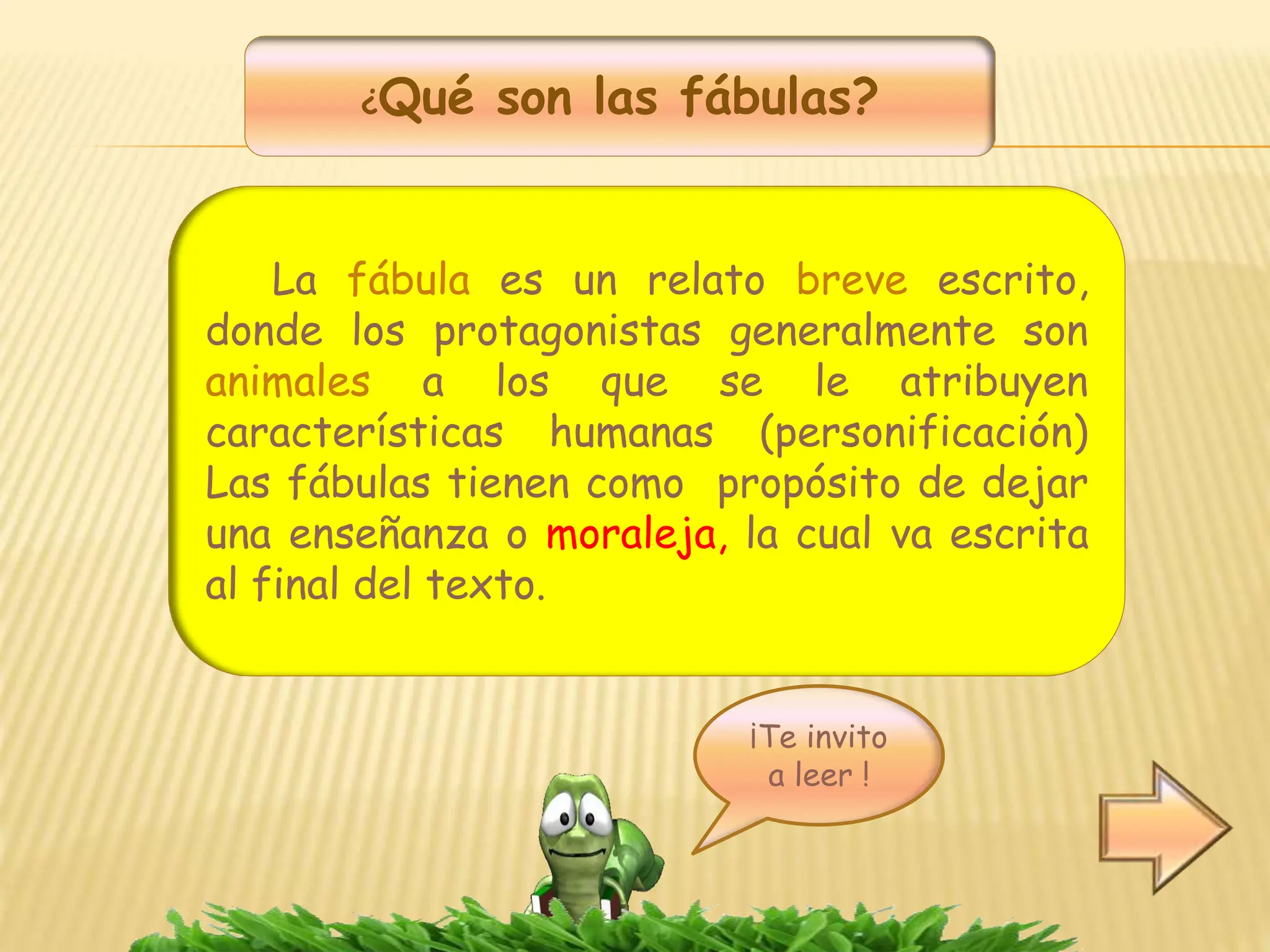 texto literario narrativo la fabula segundo basico | PPT