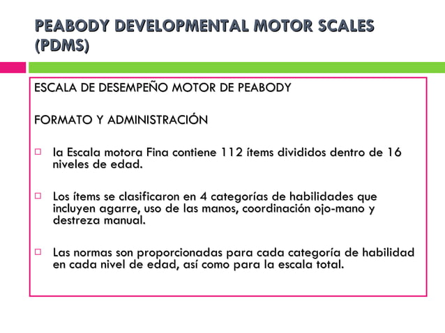 Clase 8 escalas valoracio dm normal timp pdms