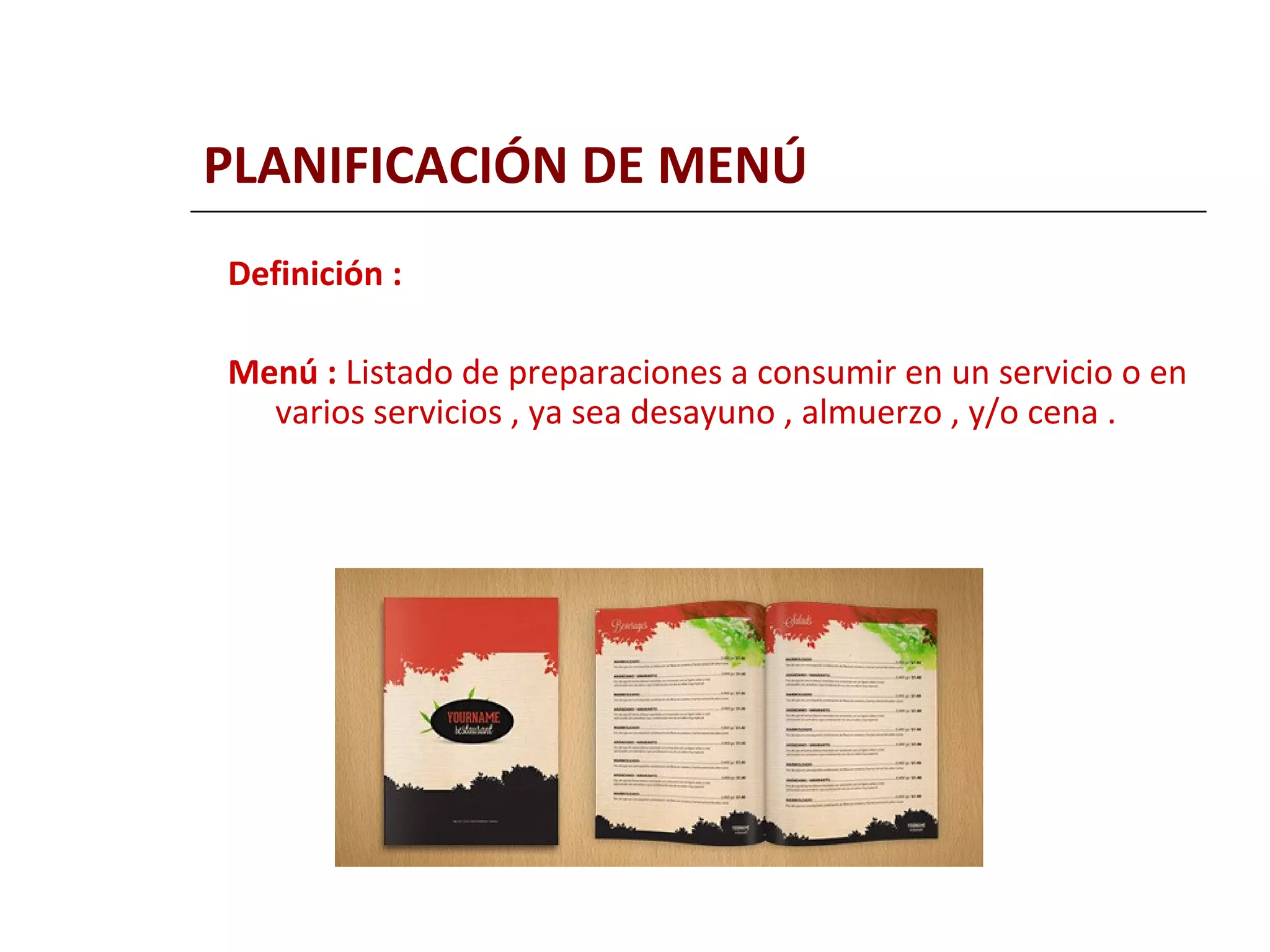 Clase 8 redacción de menú | PPT