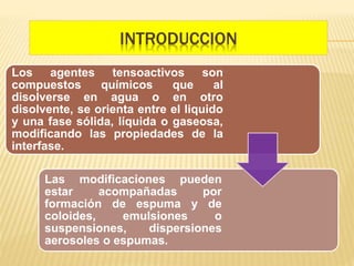 Agentes Tensoactivos | PPTX