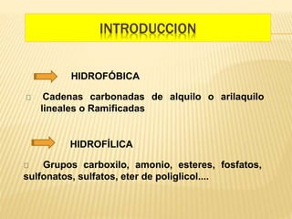 Agentes Tensoactivos | PPTX