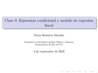 Clase9 Esperanza condicional y modelo de regresión | PDF