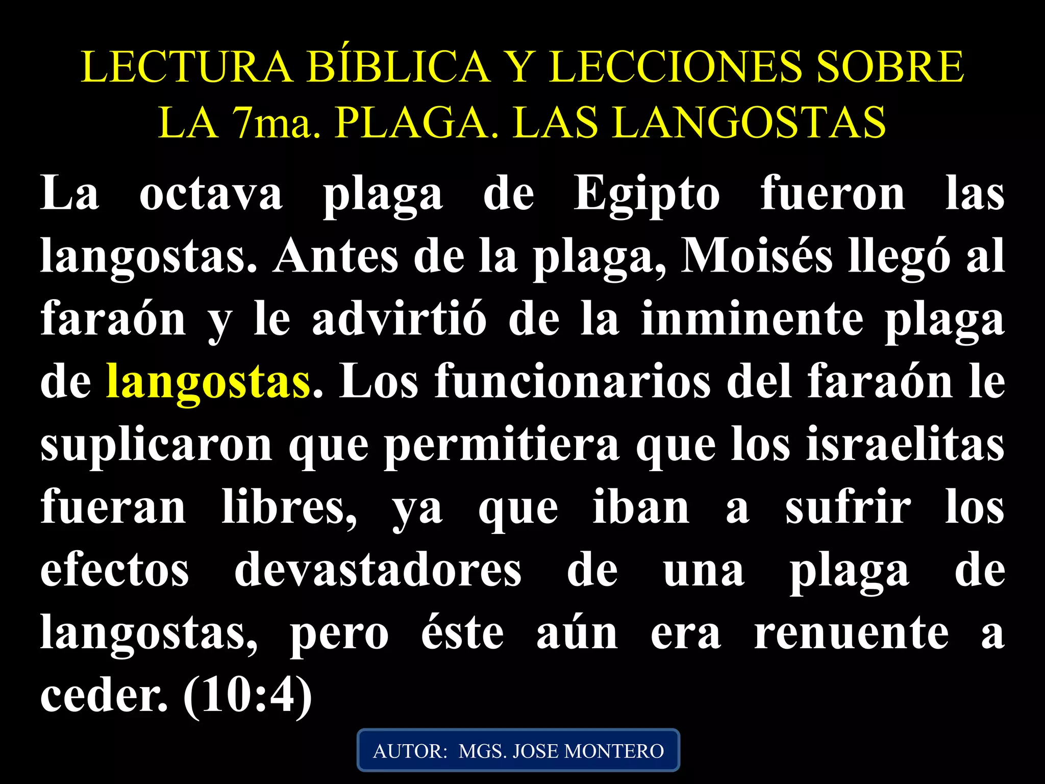 Clase Bíblica sobre las 10 Plagas en Egipto | PPTX