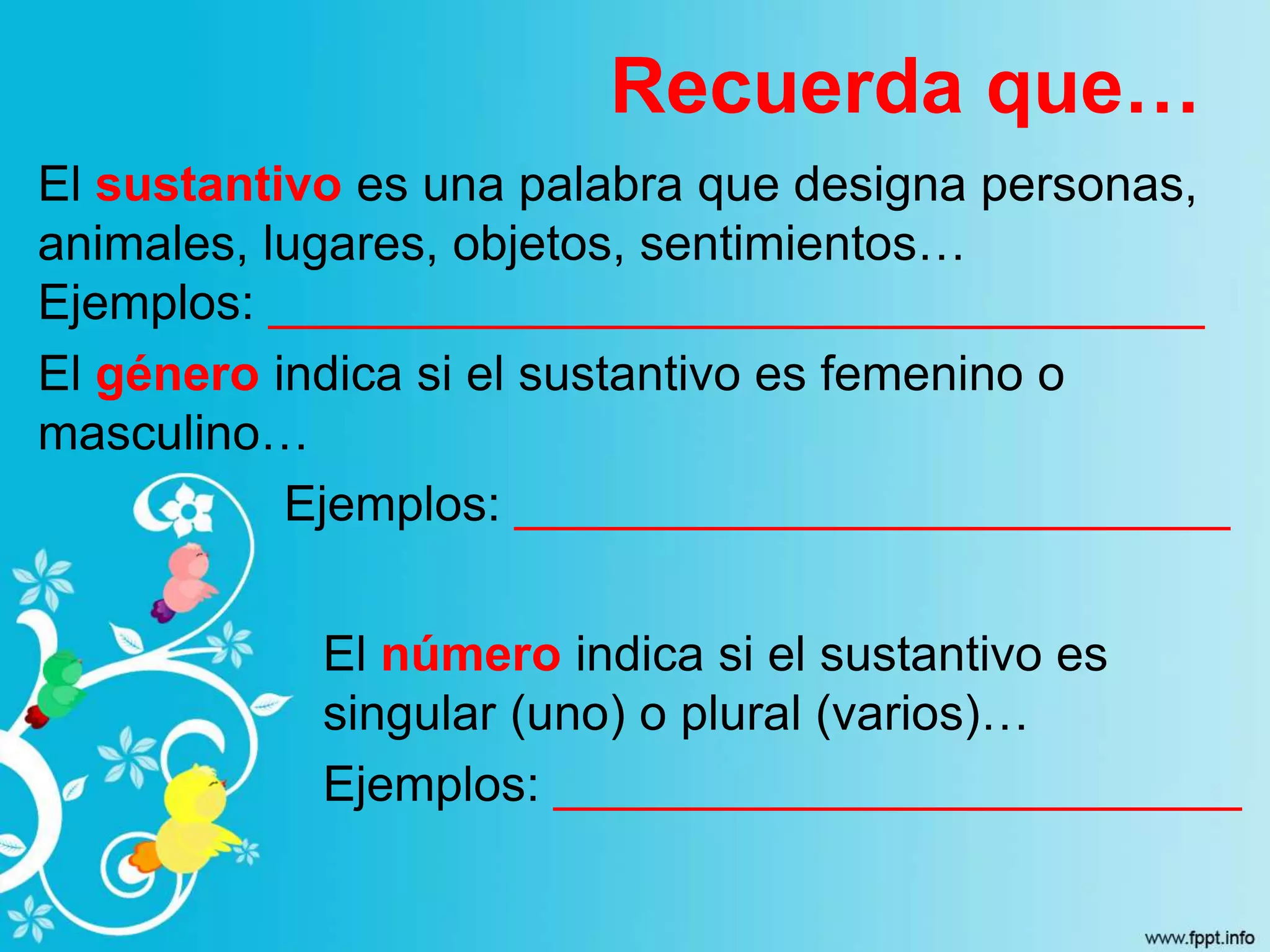 Clase castellano 3-06-17-19_genero y numero del sustantivo | PPT