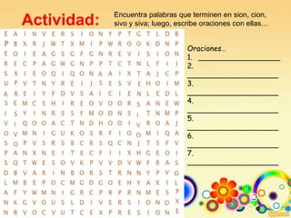 Clase castellano 4-05-24-19_terminaciones sion-cion-sivo-siva | PPTX