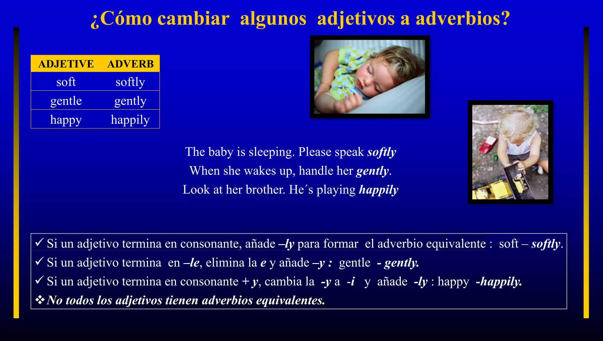 Clase de adjetivos y adverbios copia | PPTX