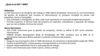 CLASE DE DESGLOSE DE PROYECTOS DE CONSTRUCCION EDT | PPTX