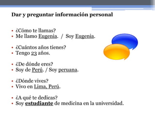 Clase de español 1 | PPTX
