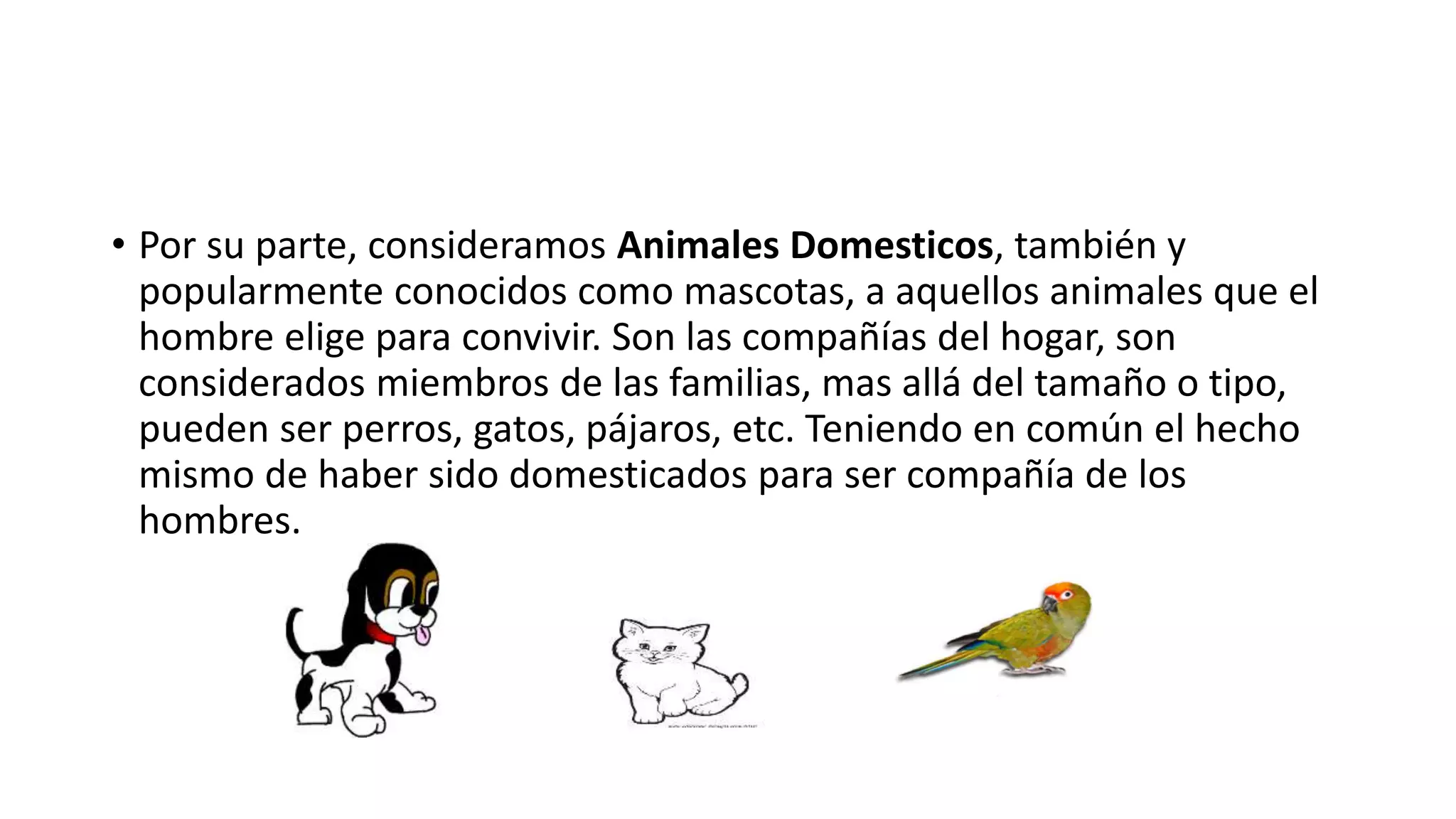Clase de los animales domesticos | PPT